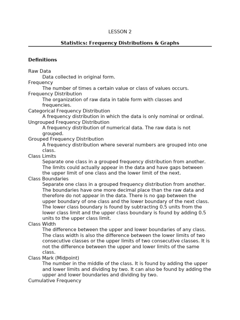 Lesson 2 Frequency Distribution and Graphs | PDF | Quartile | Teaching Methods & Materials