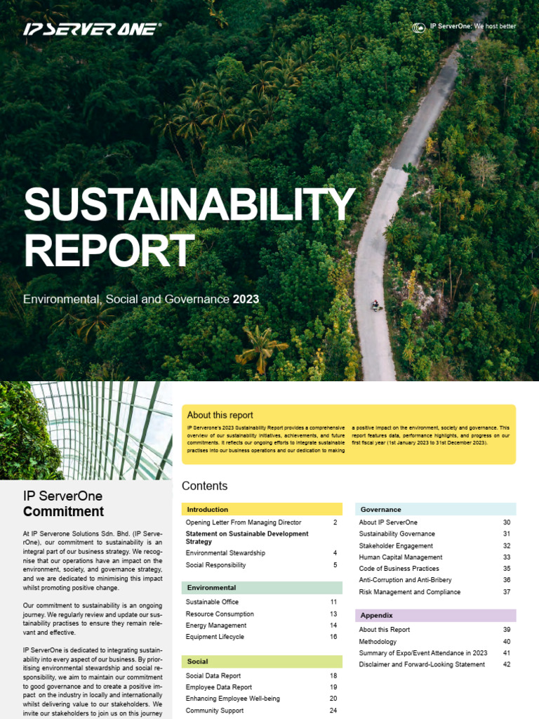 IP-ServerOne-Sustainability-Report-2023 | PDF