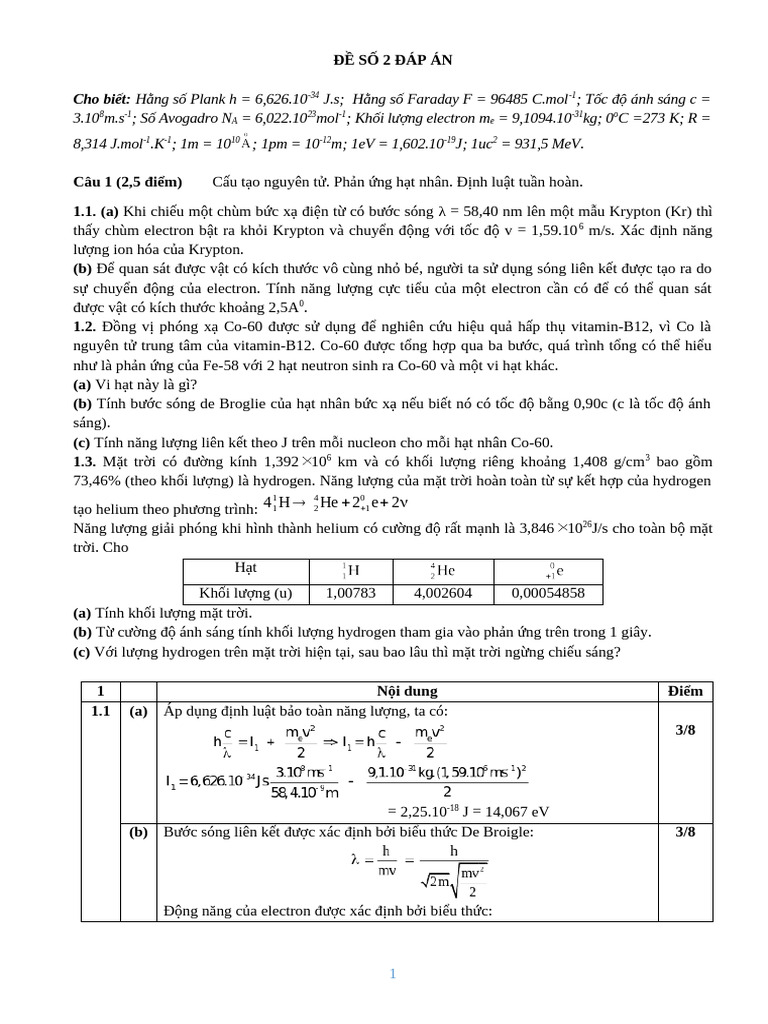 De So 2 Dap An | PDF