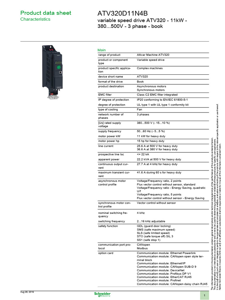Altivar Machine ATV320 ATV320D11N4B | PDF