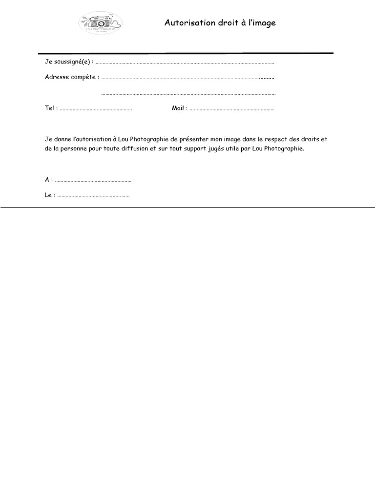 Autorisation Droit À L'image | PDF
