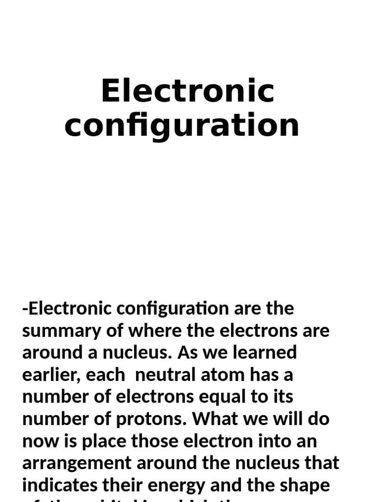 Electronic Configuration | PDF