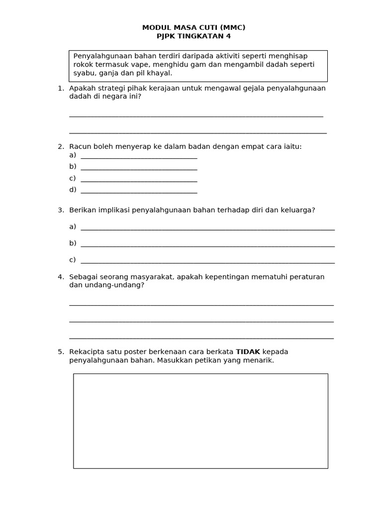 Modul MMC PJPK Tingkatan 4 | PDF