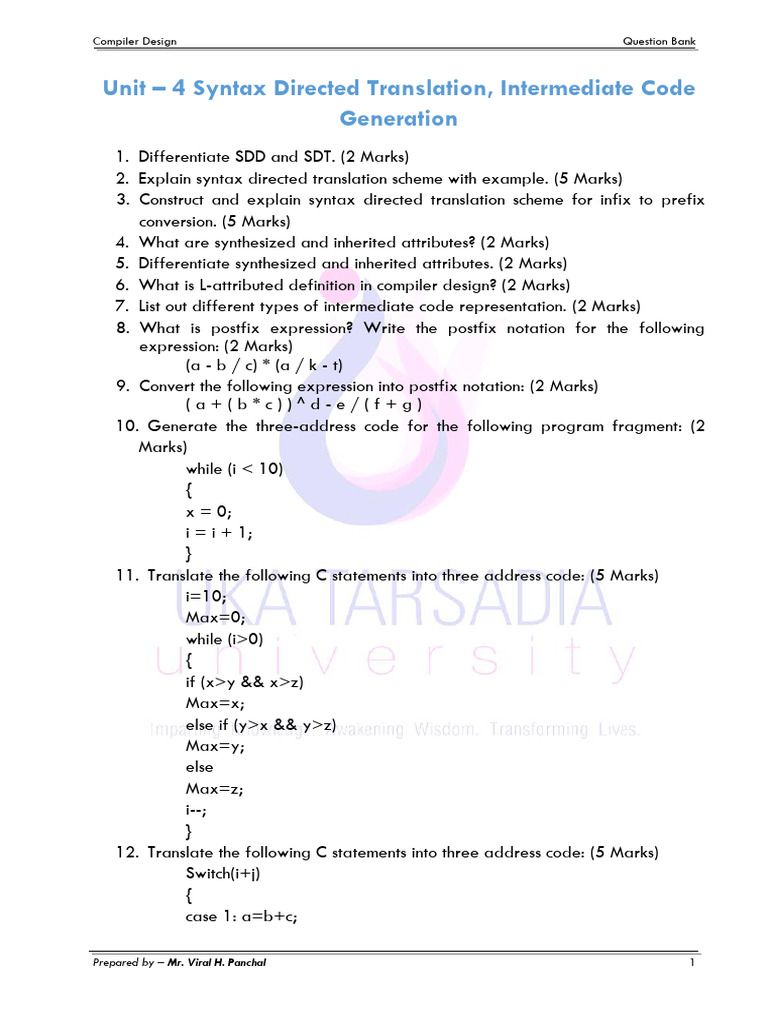 CD Questions (Unit-4) | PDF CD Questions (Unit-4) | PDF