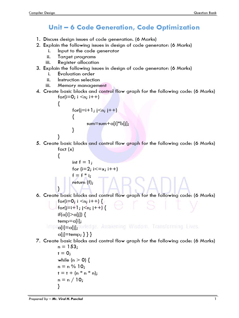 CD Questions (Unit-6) | PDF