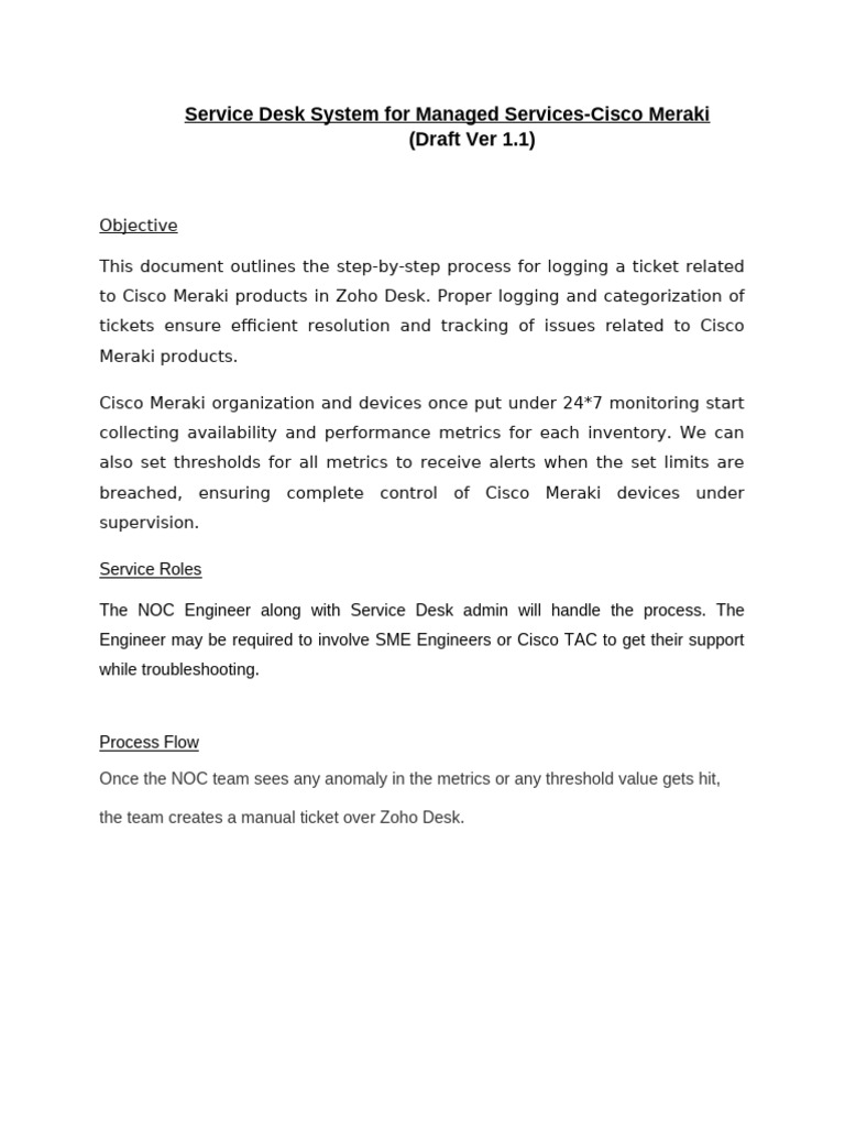 Zoho Desk Ticketing for Cisco Meraki | PDF | Router (Computing ...