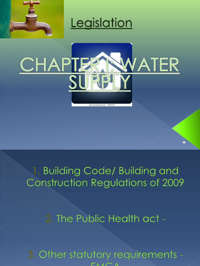 Lecture 02 Legislation On Water Supply, Sewage Disposal and Sanitary ...