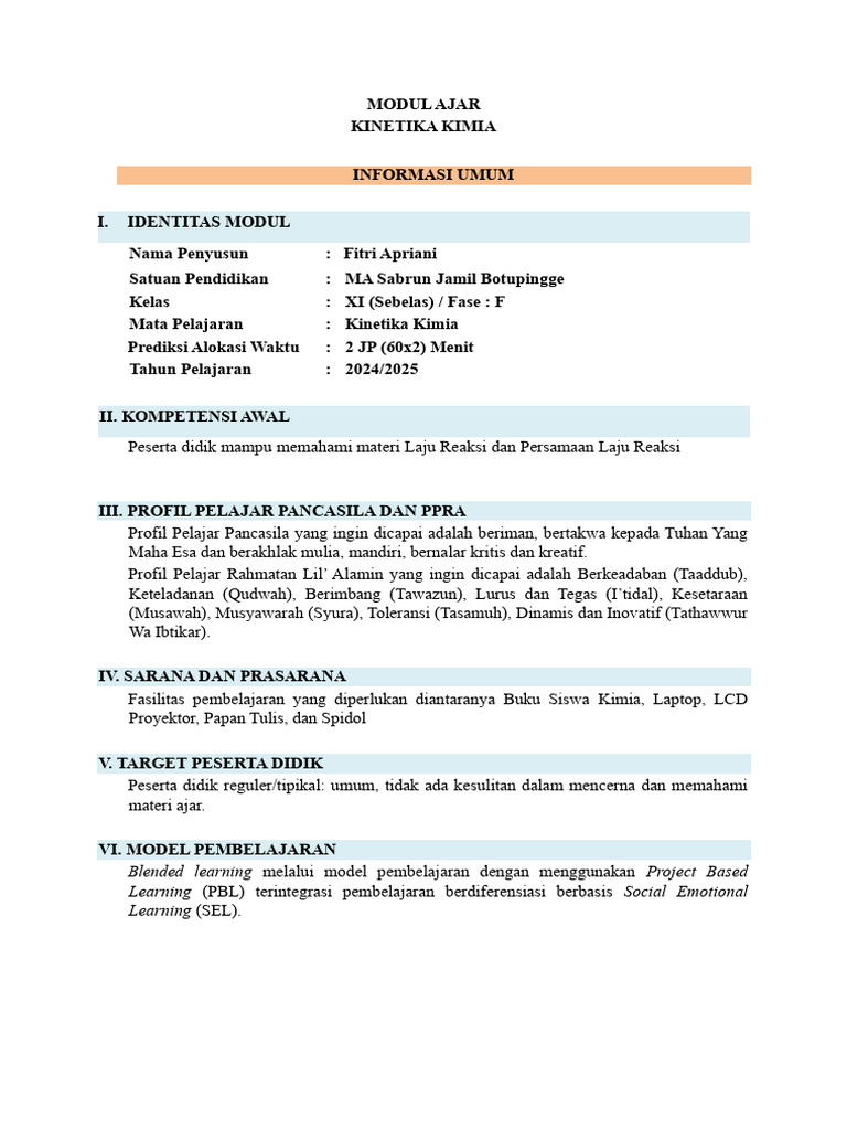 Modul Ajar Fitri Apriani | PDF