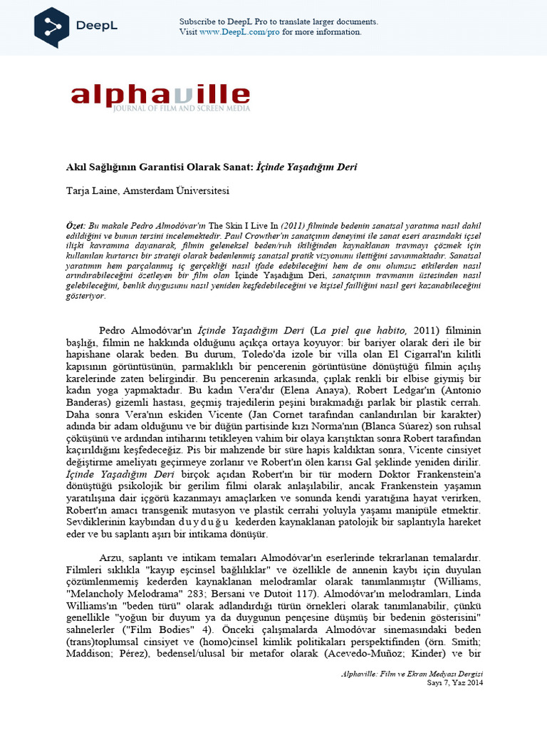 The Skin I in Live Bağlam Inceleme Makale TR | PDF