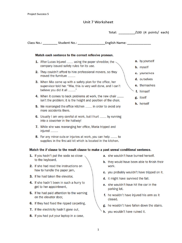 Unit 7 Worksheet | PDF