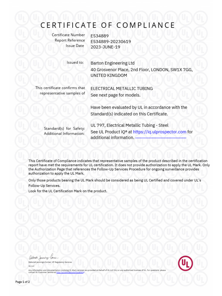 UL Certificate | PDF | Manufactured Goods