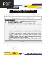 Class 10 Pwnsat Exam Question Paper | PDF | Optics | Refractive Index
