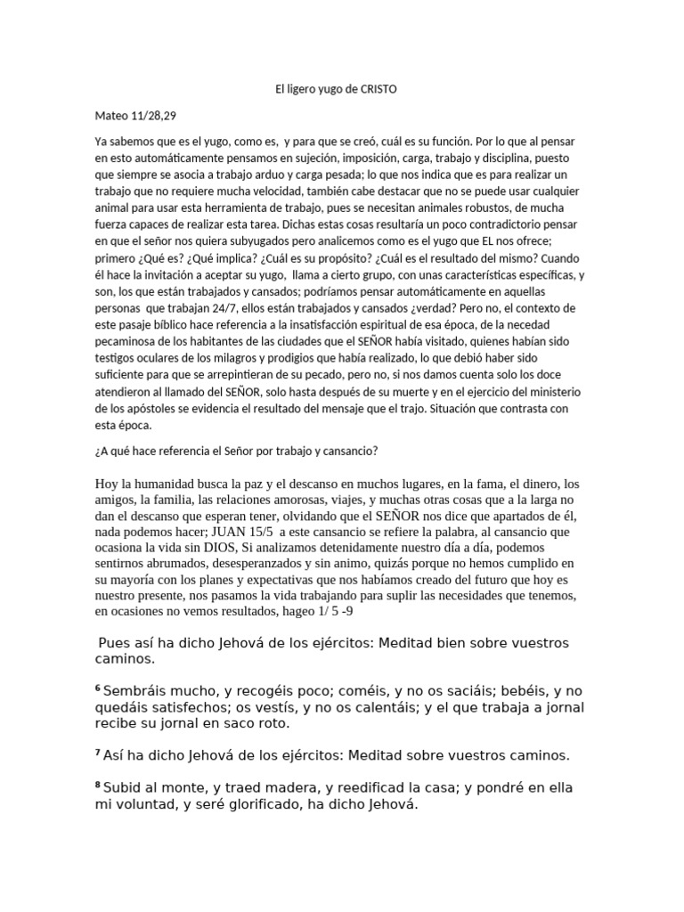 El Ligero Yugo de CRISTO | PDF