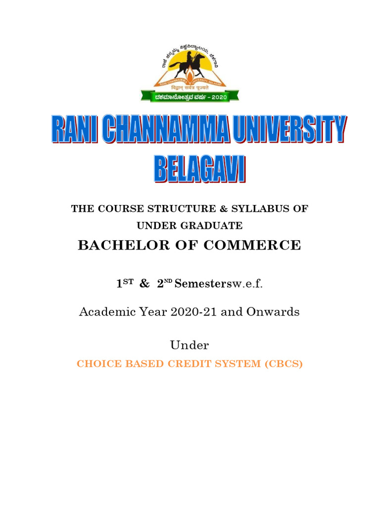 Corrected B.Com I & II Sem CBCS Course Structure and Syllabus 2020-21 | PDF