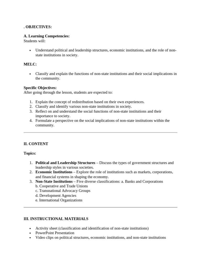 Ucsp Lesson Plan Module 1 | PDF