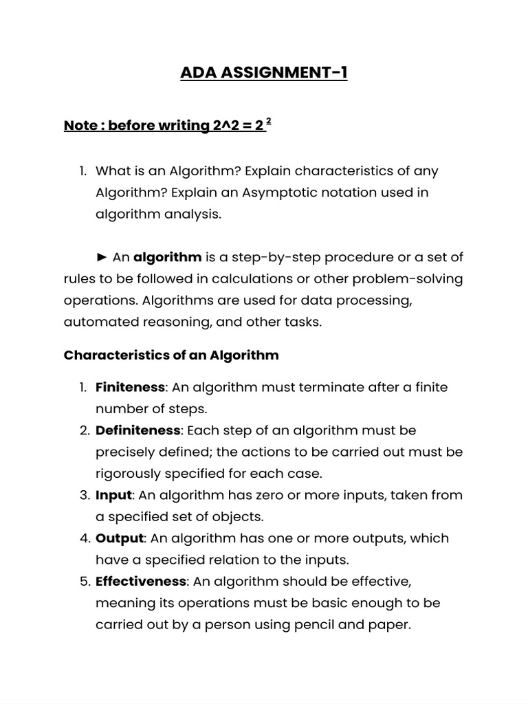 Ada Assignment Answers - 1 | PDF