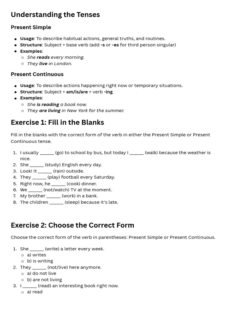 Understanding The Tenses | PDF