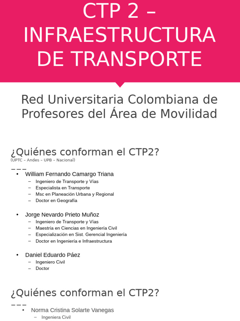 CTP 2 - Infraestructura de transporte | PDF