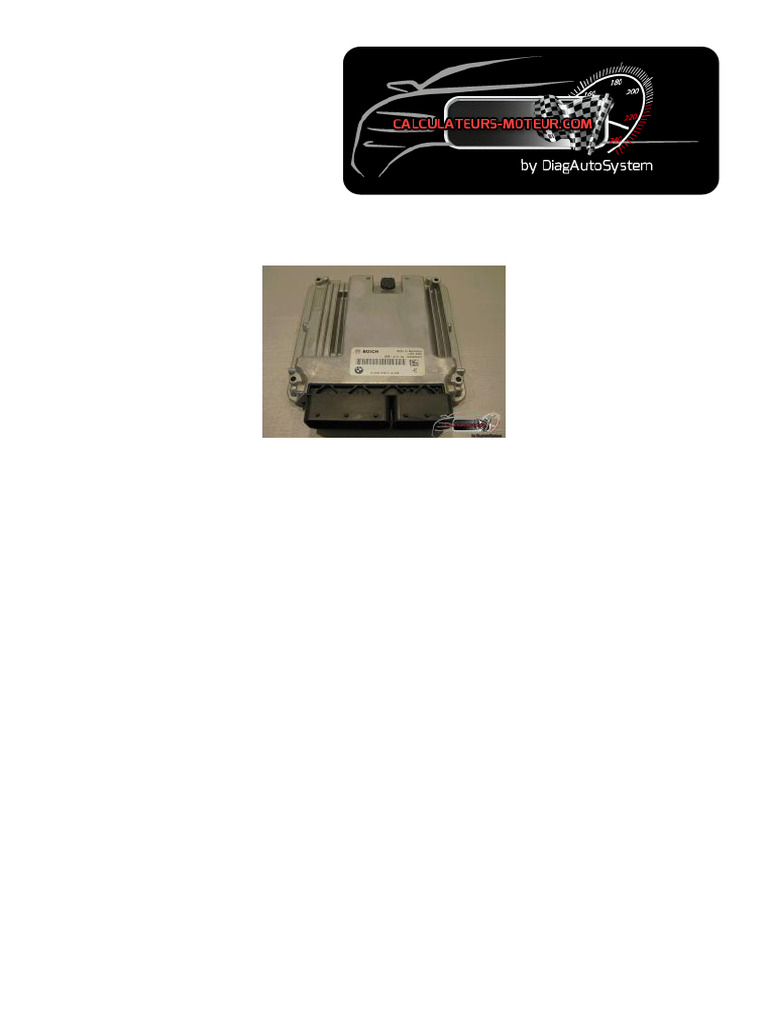 Calculateurs-Moteur Calculateur Moteur Bosch EDC16C1-431 BMW 30D Reference-0281011224 | PDF