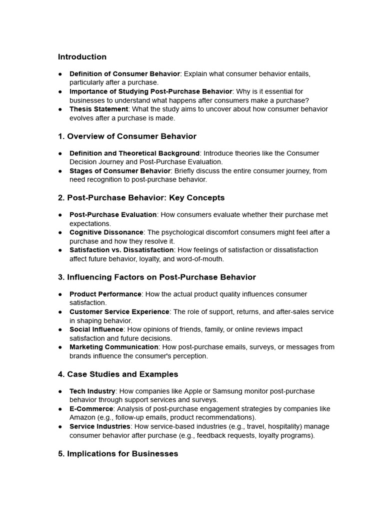 A Study On Consumer Behavior After Purchase | PDF