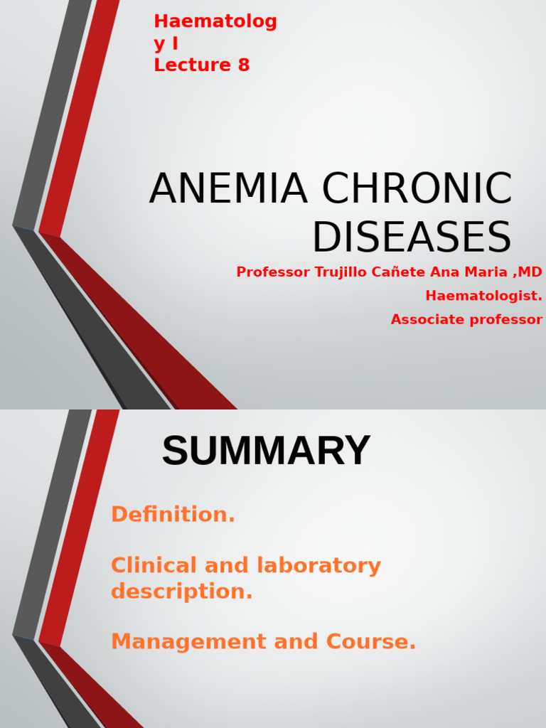 Lecture 5 Anemia Chronic Diseases | PDF