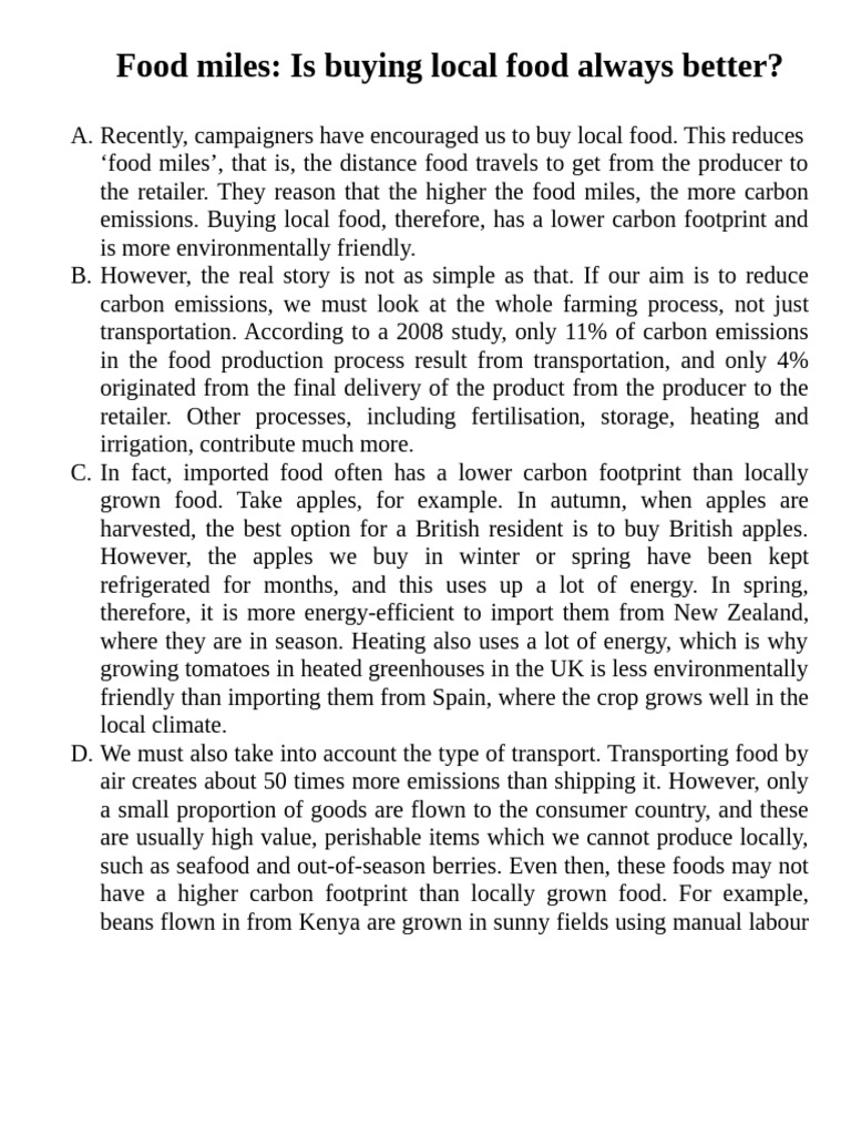 Food Miles | PDF | Economies | Technology & Engineering