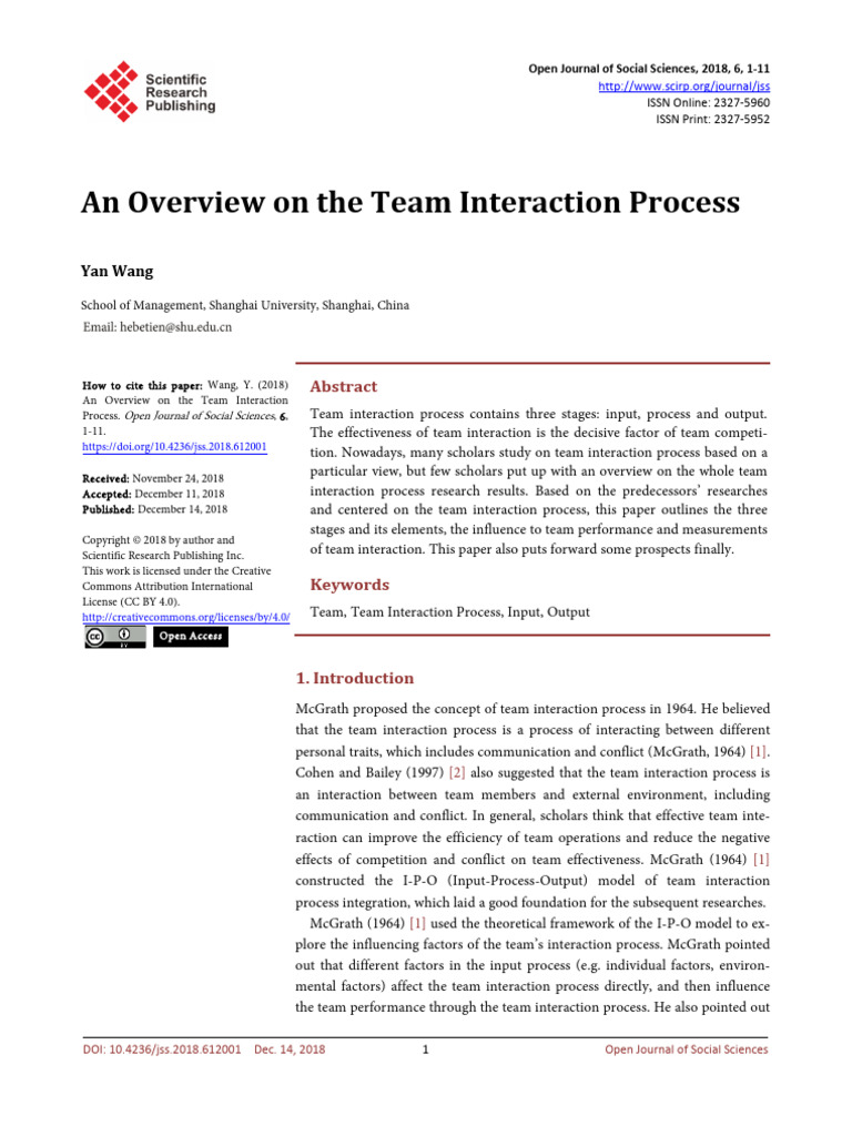 An Overview on the Team Interaction Process (2018) IPO Model | PDF