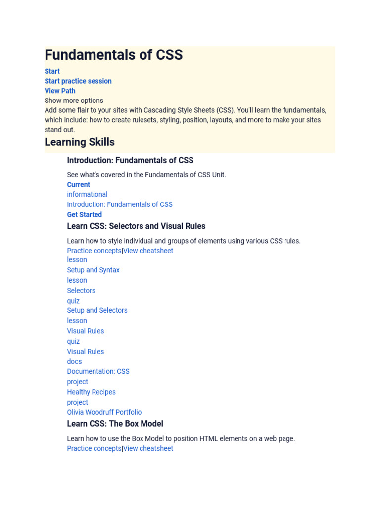 Fundamentals of CSS: Learning Skills | PDF