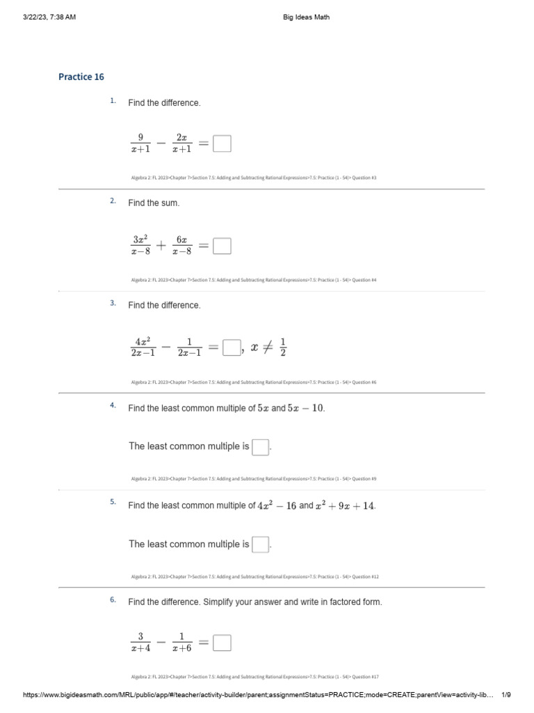 Big Ideas Math 7.5 | PDF
