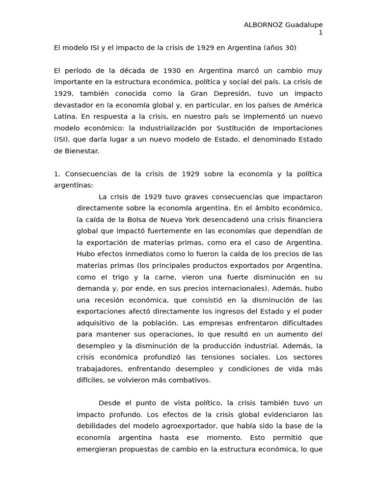 La Década Infame - MODELO ISI - ALBORNOZ | PDF
