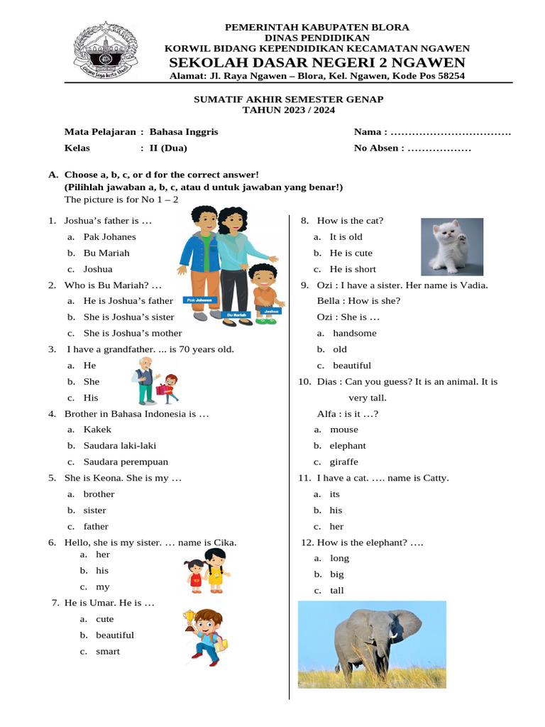 Bhs Inggris Kelas 2 | PDF