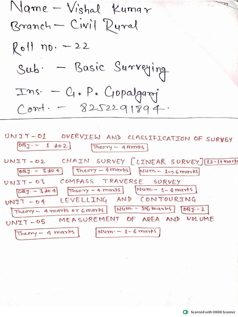 Basic Surveying Notes Jrs Mantra | PDF