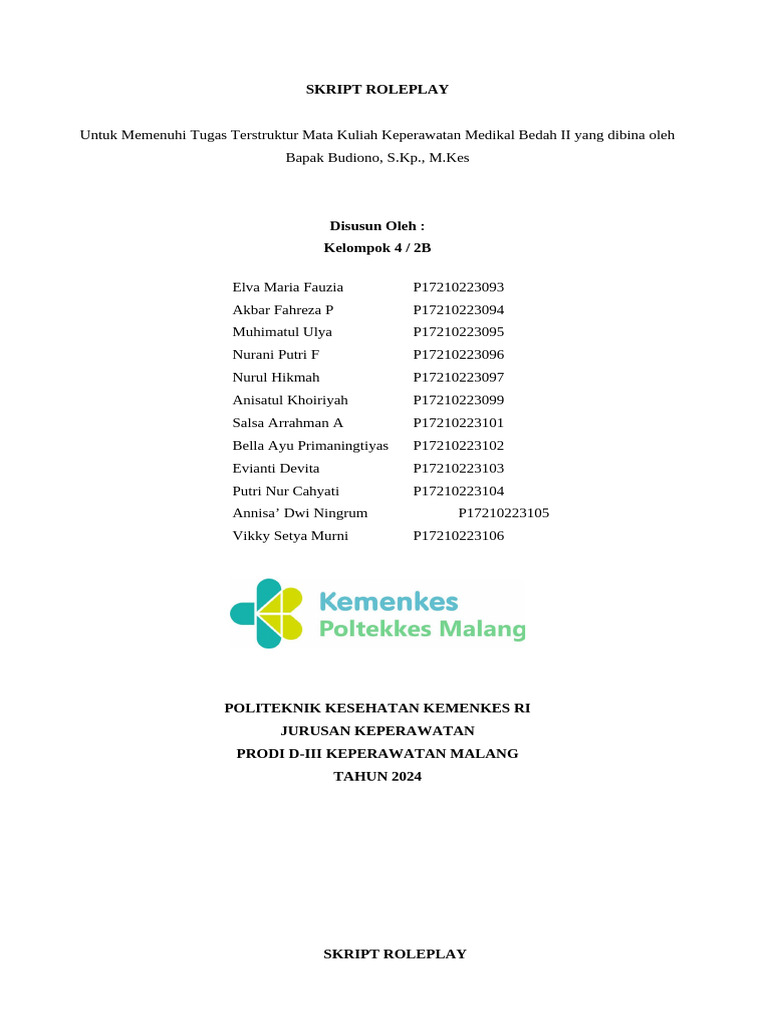 2B_KELOMPOK 4_SKRIPT ROLEPLAY fix | PDF