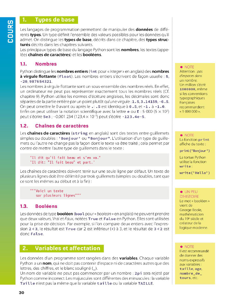 2 Cours 1 Programmation | PDF