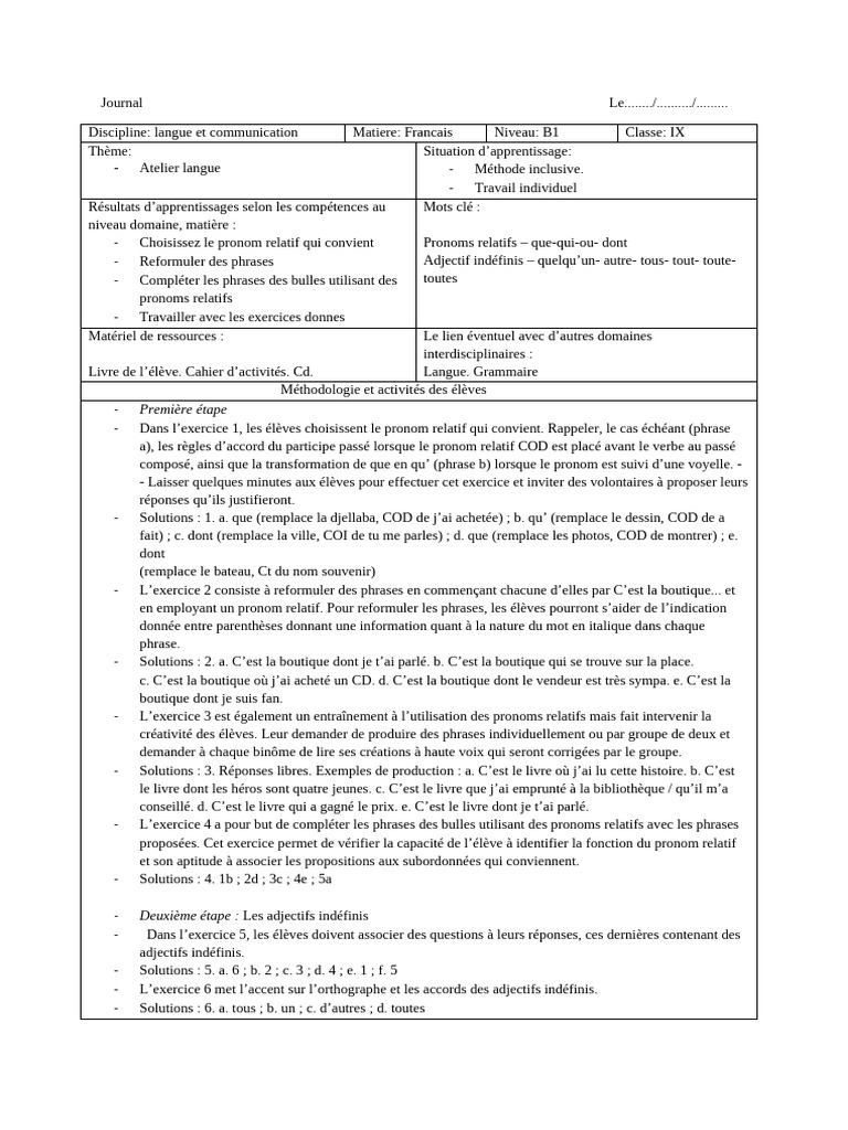 Atelier Langue 1 Le Mag'4 | PDF