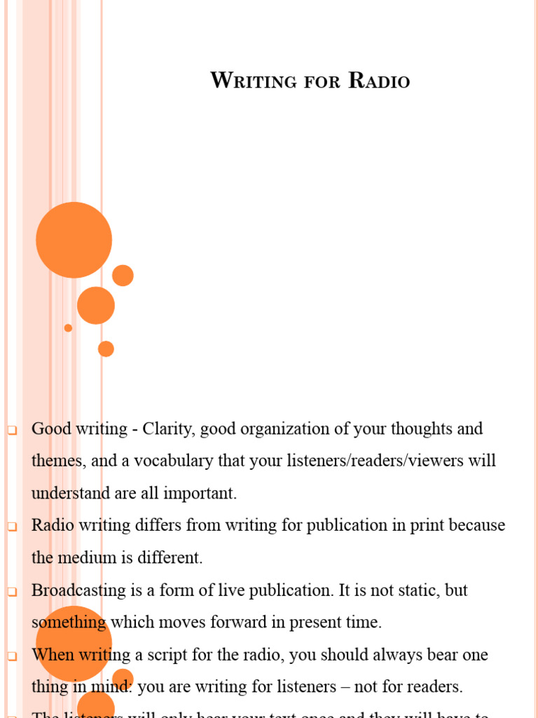 Writing for Radio.pptx | PDF