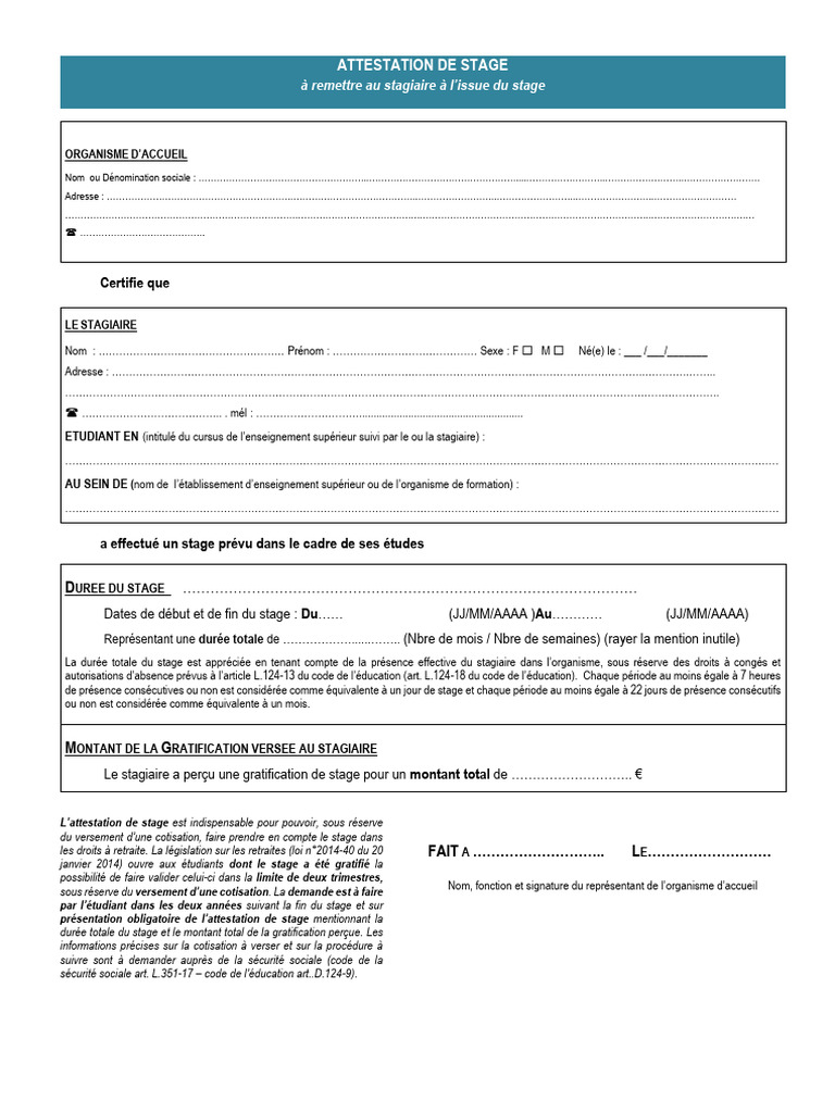 Attestation de Stage | PDF