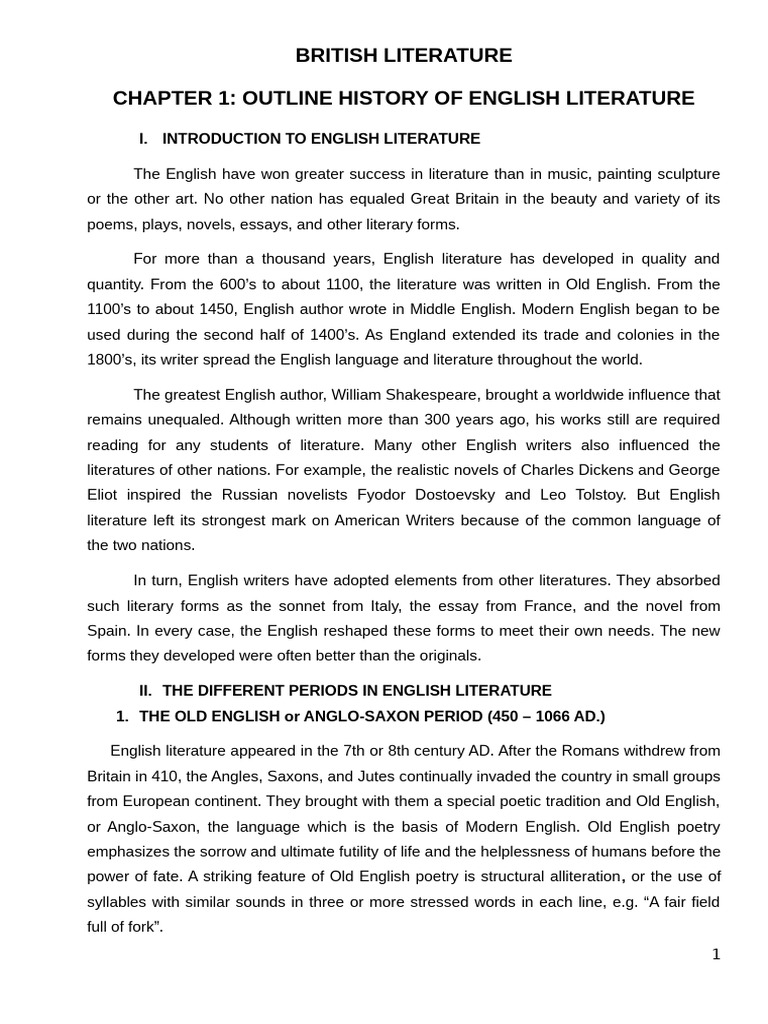 British Literature | PDF