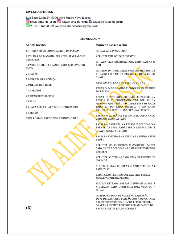 Ebó Okaran 1.3 | PDF