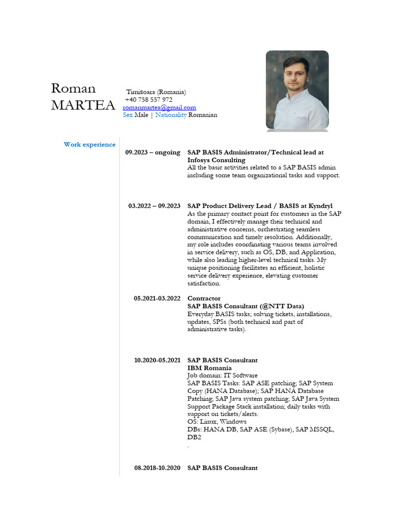 CV - Roman MARTEA CV102023-1 | PDF