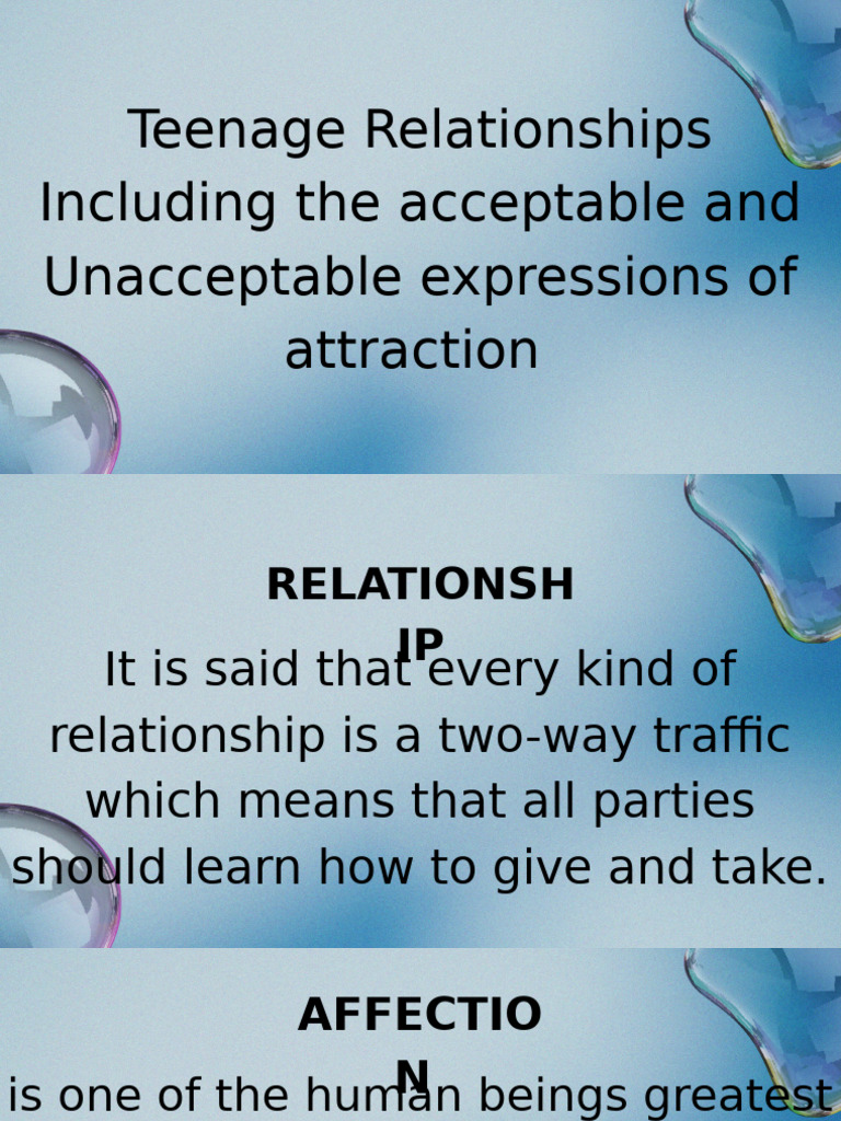 Teenage Relationships Including The Acceptable and Unacceptable ...
