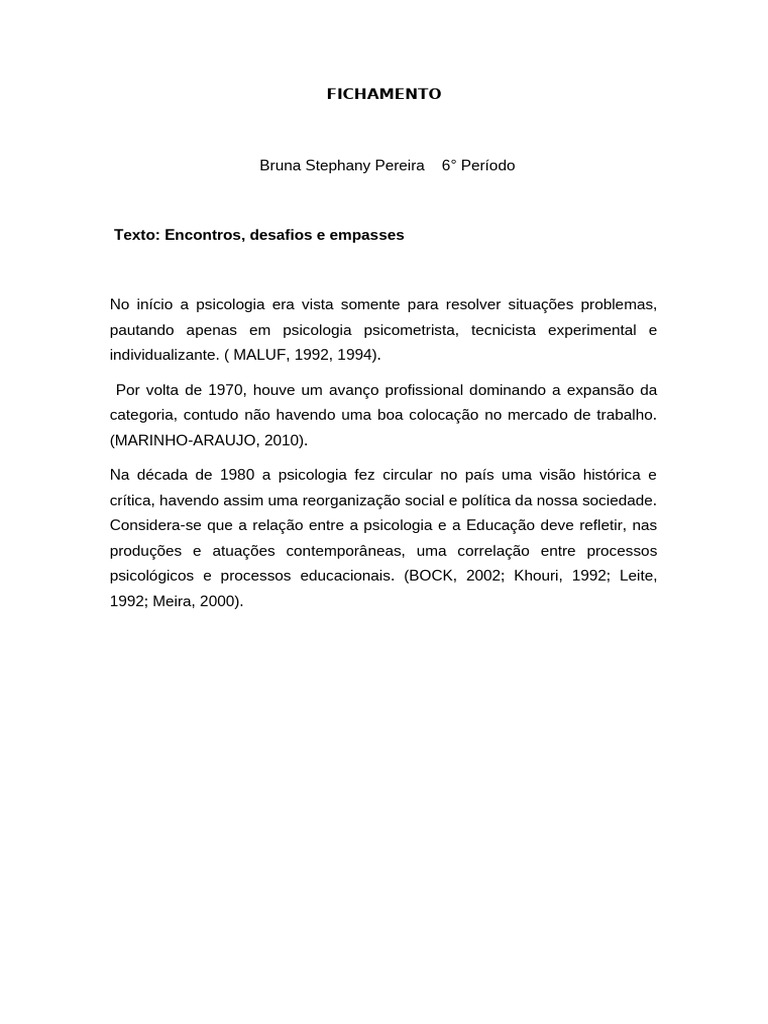 FICHAMENTO 2 Brunaa | PDF