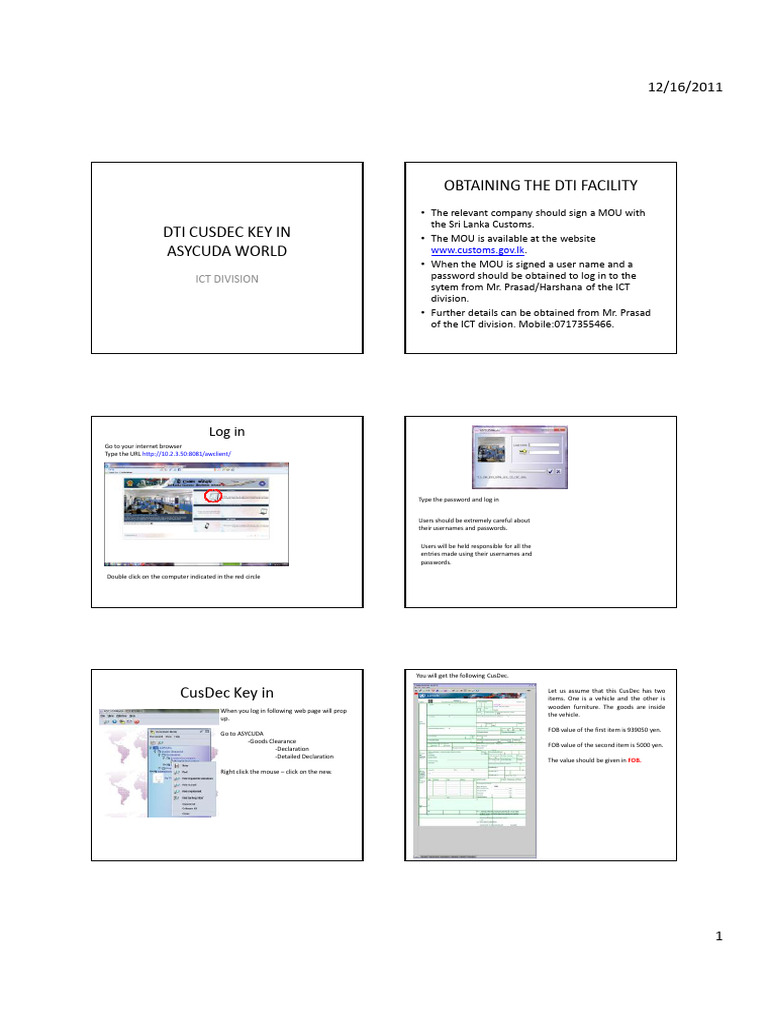 Dti Asycuda World | PDF