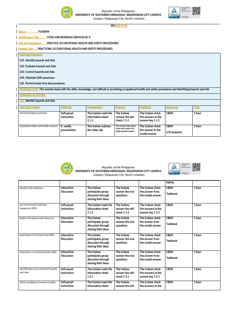 Uc4 Session Plan | PDF