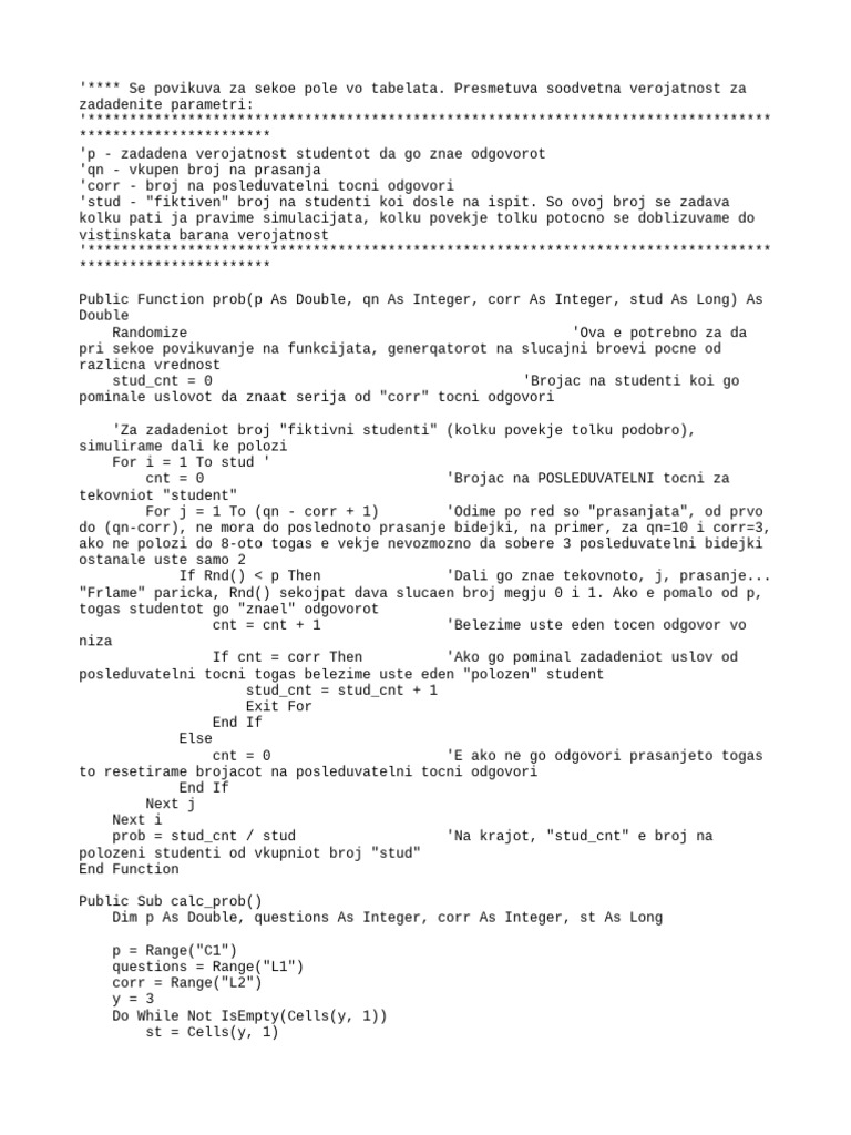 Prasanja (Simulacija) VB Code | PDF