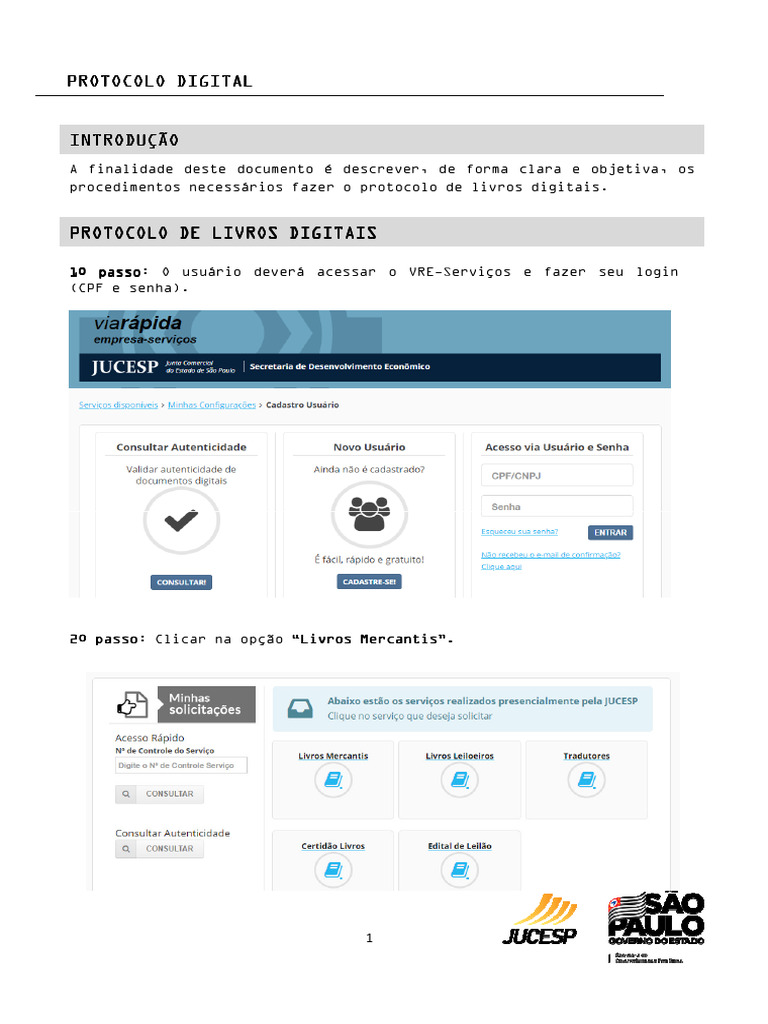 Tutorial Mercantil Digital Protocolo Digital | PDF