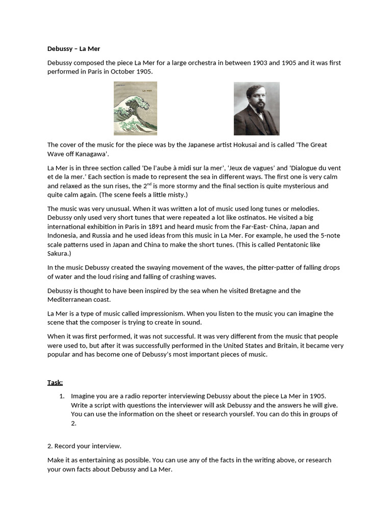 Debussy La Mer Podcast | PDF