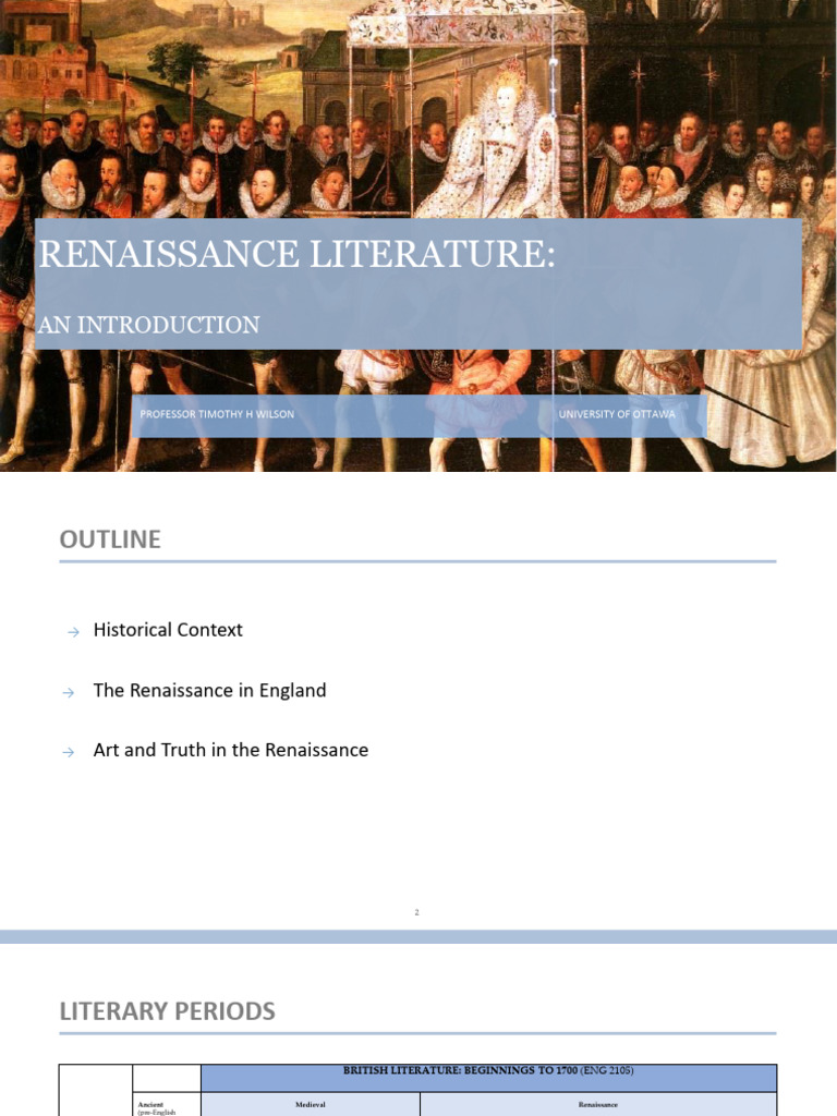 Renaissance Literature An Introduction | PDF