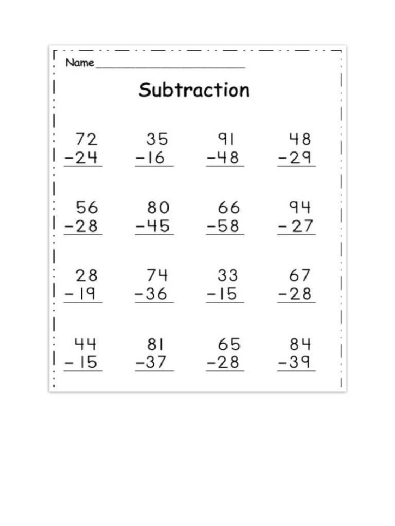Subtraction With Regrouping | PDF