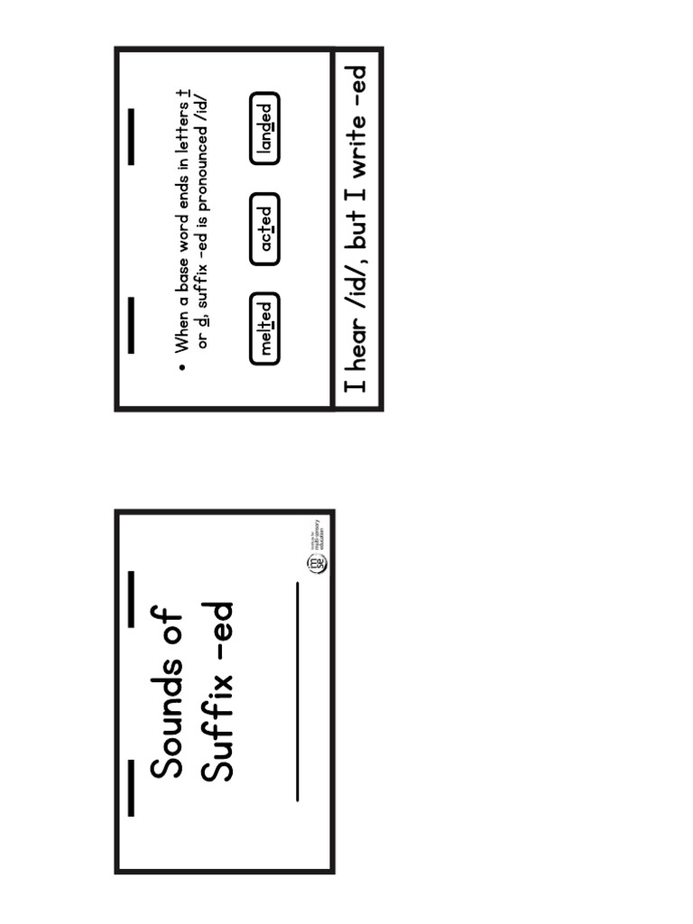 Sounds of Suffix - Ed Flip Book | PDF